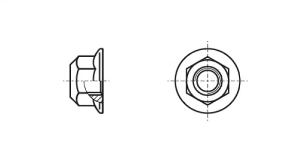 DIN 6927 Гайка самоконтрящаяся с фланцем – Купить оптом в Dinmark